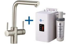 InSinkErator 3N1 L Shape Tap Neo Tank & Filter Pack - Brushed Steel
