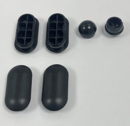 SET OF 6 BLACK BUFFERS SOLD AS SEEN