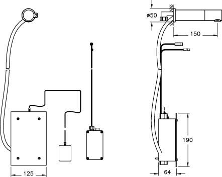 Artema AquaSee Wall Recessed Photocell Sink Mixer (Double Water Inlet ...