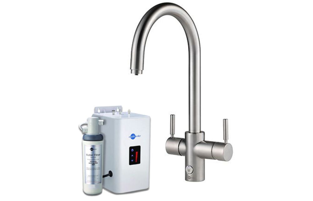 InSinkErator 4N1 J Shape Tap Neo Tank & Filter Pack - Brushed Steel