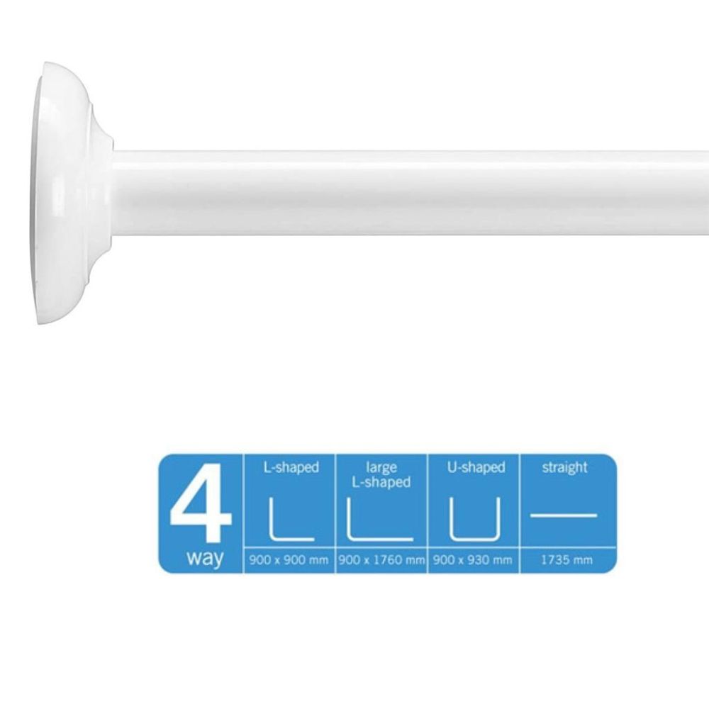 Croydex AD118922 Modular Shwr Rail System WH