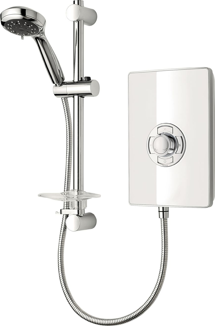 Triton Aspirante 8 5kw Contemporary Electric Shower White Gloss