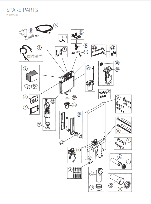 FLUSH PIPE ADAPTER 45 X 180MM & SEAL