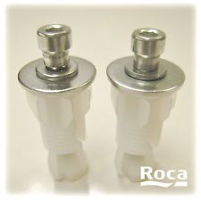 ROCA PAIR SOFT CLOSE TOP FIX PEG WC TOILET SEAT HINGE FIXING KIT SET ...