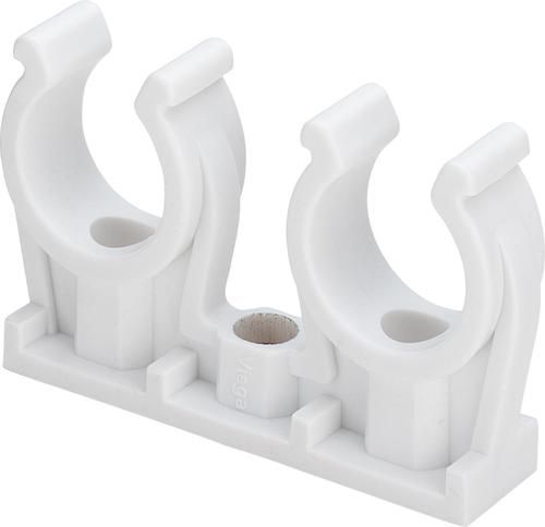 Viega pipe clip 94826C2 double in 22mm plastic white 100186